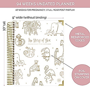 bloom daily planners New Pregnancy and Baby's First Year Calendar Planner & Keepsake Journal with Stickers - Hardcover Scrapbook Memory Book Organizer - (Undated) 8” x 10" - The Story of You