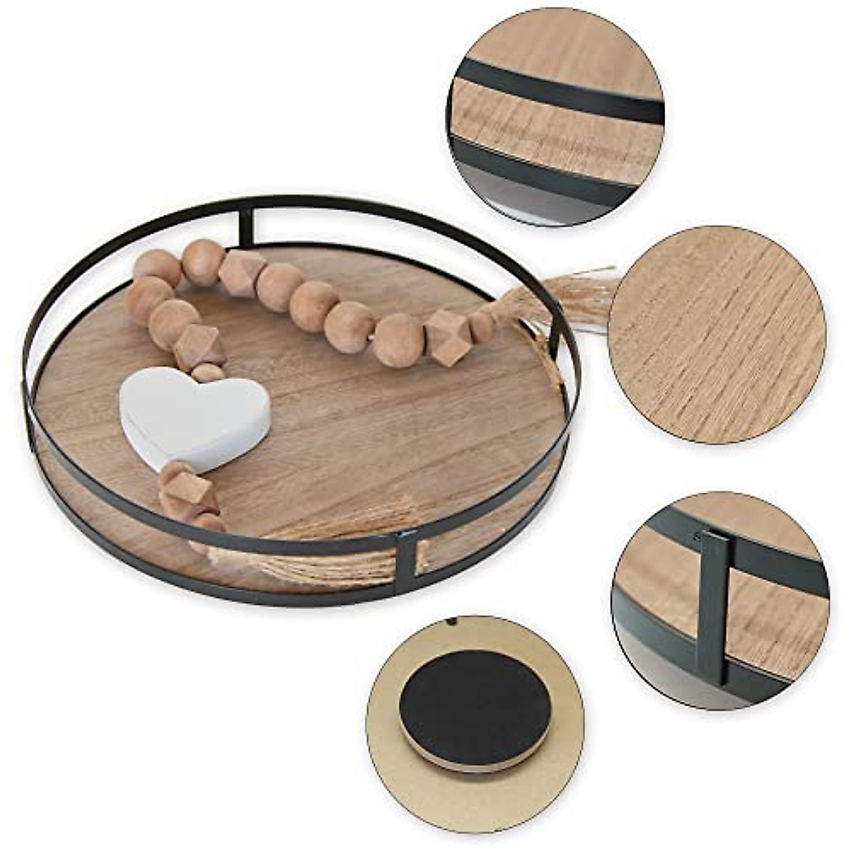 12" Wood Lazy Susan,Wooden Lazy Susan Organizer Display Stand,Turntable 360 Degrees Rotating Table Decor,Round Lazy Susan for Countertop Cabinet or Dining Table,Farmhouse Table Decor.(Brown)