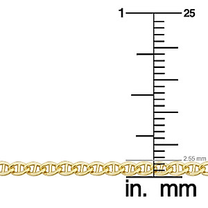 Solid 14k Yellow Gold Filled Mariner Link Chain Necklace (2.55 mm, 36 inch)