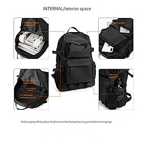 Male Backpack Travel Leisure Bag Computer Schoolbag for College and Middle School Students Can Fit 15.6 "laptop (black)