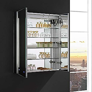 Fresca Tiempo 30" Wide x 36" Tall Bathroom Medicine Cabinet w/LED Lighting & Defogger