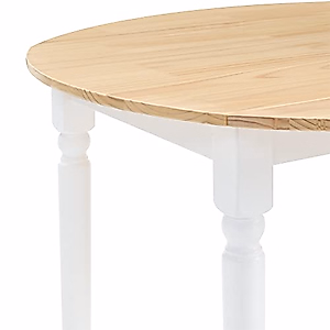 MUSEHOMEINC Farmhouse Folding Dinning Table, Round Table, Dinning Tables for Small Spaces,Drop Leaf Extendable Oval Top Kitchen Table,Space Saving Kitchen Table Dining Room,Living Room