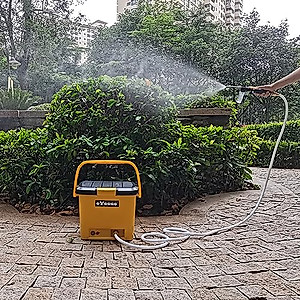 OYOOQO Portable Outdoor Camping Shower with Rechargeable Water Pump and 5-Gal Bucket and,Perfect Pressure,Good for Outside Shower, Your Beach Trip/Road Trip Essentials