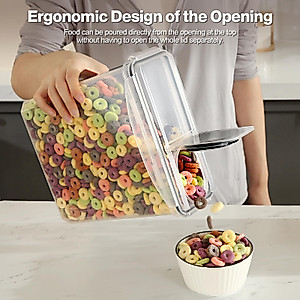 OSTBA APPLIANCE 4 PCS Food Storage Container 3.7L, Cereal Storage Containers with Lid Airtight, Clear Plastic BPA Free Kitchen Storage Containers for Flour, Oats, Careal Dispenser with Labels