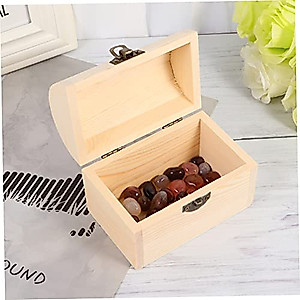 EXCEART 2pcs box with Locking Simple Size Your DIY Jewelry Lid Storage and Paintable Organizer Handcraft Case Center Clasp Make Wood Hinged Trinket Arch Gift Home Wooden for Decoration