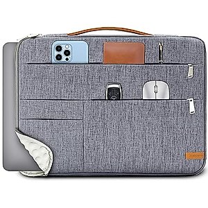 KINGSLONG 16 inch Laptop Sleeve Bag,Slim Shockproof Handle Carrying Case Protective Computer Cover for Apple 2019-2022MacBook Air/Pro Chromebook Acer Asus Dell Lenovo HP Notebook,Grey
