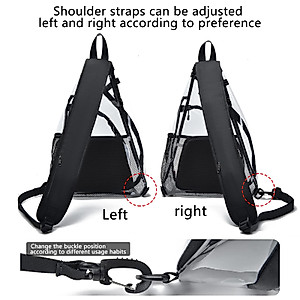 OSOCE Clear Sling Bag,Transparent Crossbody Bag with Reflective Belt,Zipper Shoulder Pocket, Breathable Back Cushion