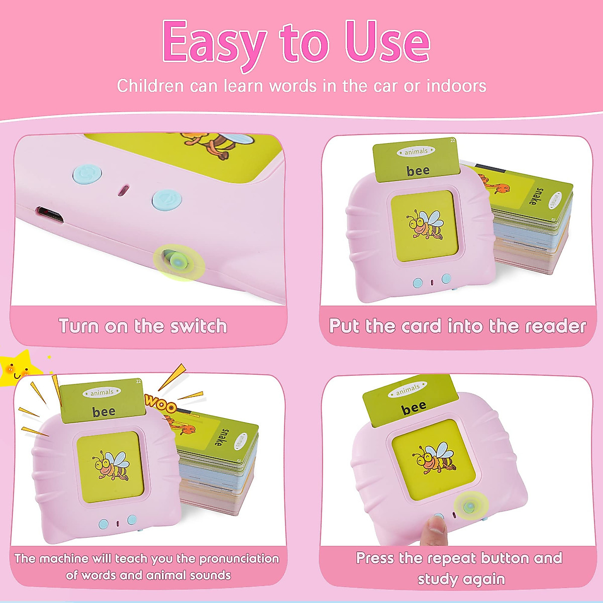 Toys for 2 3 4 5 Year Old Boys and Girls, 384 Sight Words Talking Flash Cards, Autism Sensory Toys for Autistic Children, Speech Therapy Toys Educational Learning Montessori Toys…