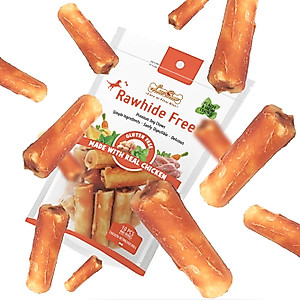 LuvChew Gluten Free Rawhide Free Dog Chew Chicken Rolls Mini 2.5" for Small Dogs 10 pcs/Pack