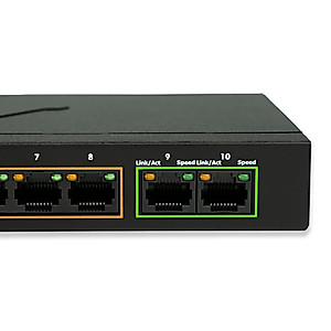 BV-Tech 8-Port PoE+ Gigabit Switch with 2 Gigabit Uplinks, 96W Total Power, NDAA Compliant, 802.3af/at, 30W per Port
