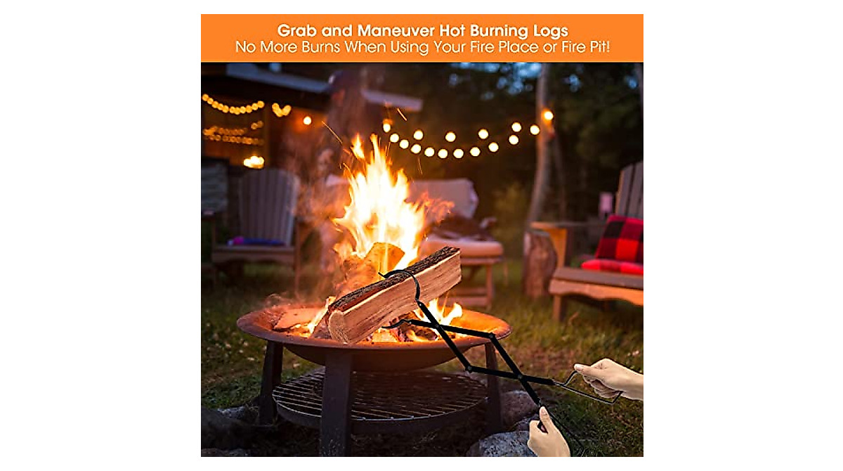 Hydream Fire Pit Poker & Log Grabber Set for Safe Outdoor Fires