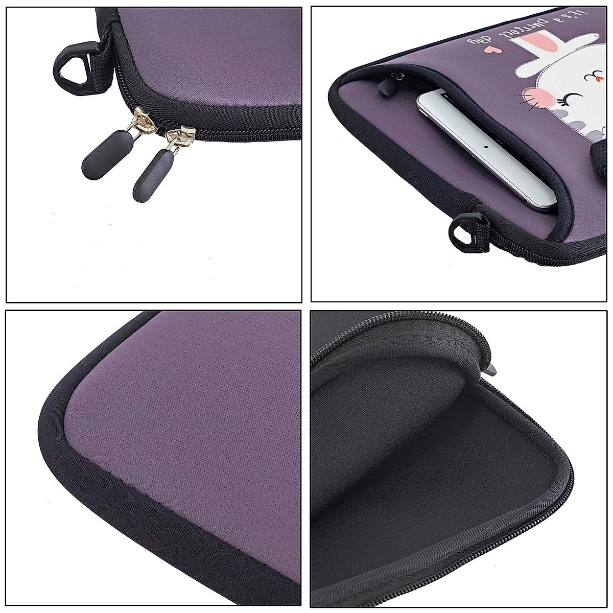 RICHEN 10 inch Messenger Bag Carrying Case Sleeve with Handle Accessory Pocket Fits 7 to 10-Inch Laptops/Notebook/ebooks/Kids Tablet/Pad (7-10.2 inch, Cute Cat)