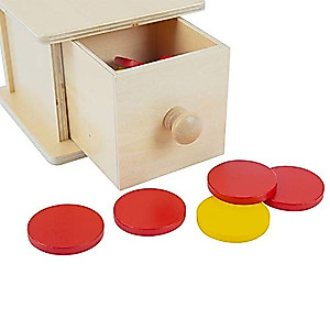 Adena Montessori Infant Toddlers Coin Box Montessori Toys for 6-12 Months Baby (Typical - Drawer Comes Out)