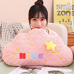 ANYEI Star Moon Cloud Pillow - Comfortable Fabric, Delicate Skin-Friendly, Fluffy and Soft (35cm(13.7in), B-White-Moon)