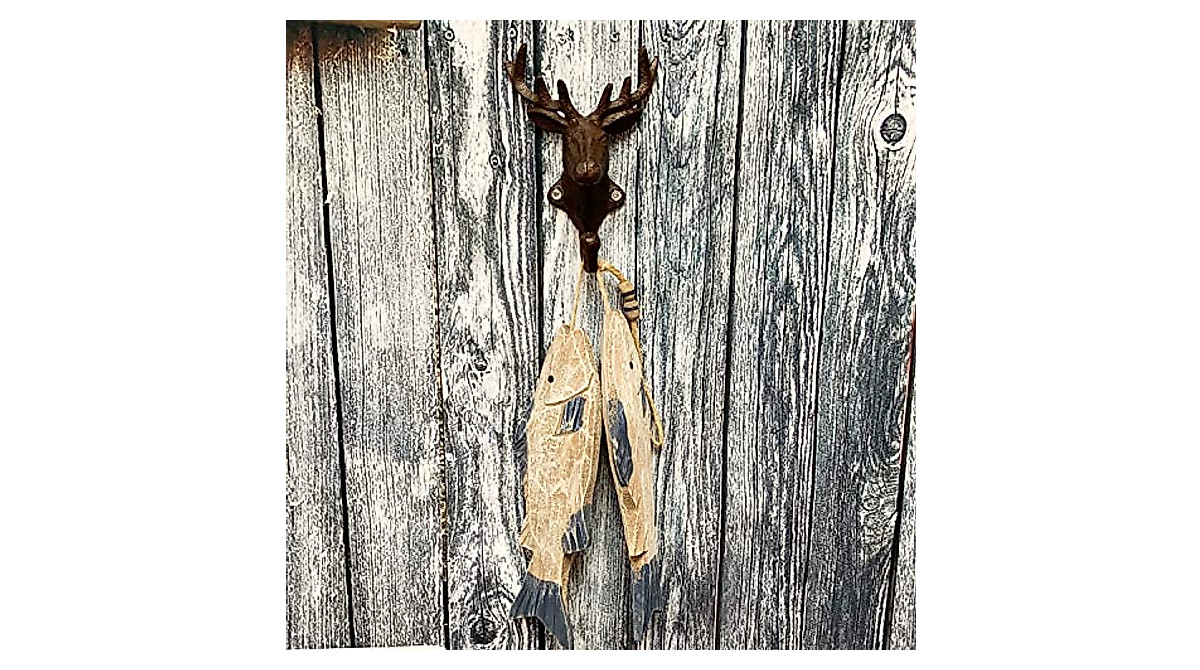 Grace Home Deer Head Hooks - Rustic Wall Hook Set