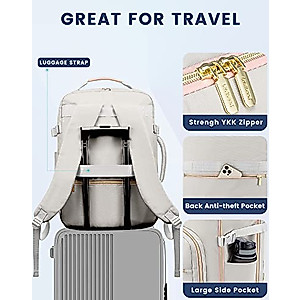 LOVEVOOK Carry on Backpack, 40L Travel Backpack as Personal Item Flight Approved, Waterproof Large TSA 17inch Laptop Backpack Luggage Daypack Business Weekender Overnight with 3 Packing Cubes, Grey