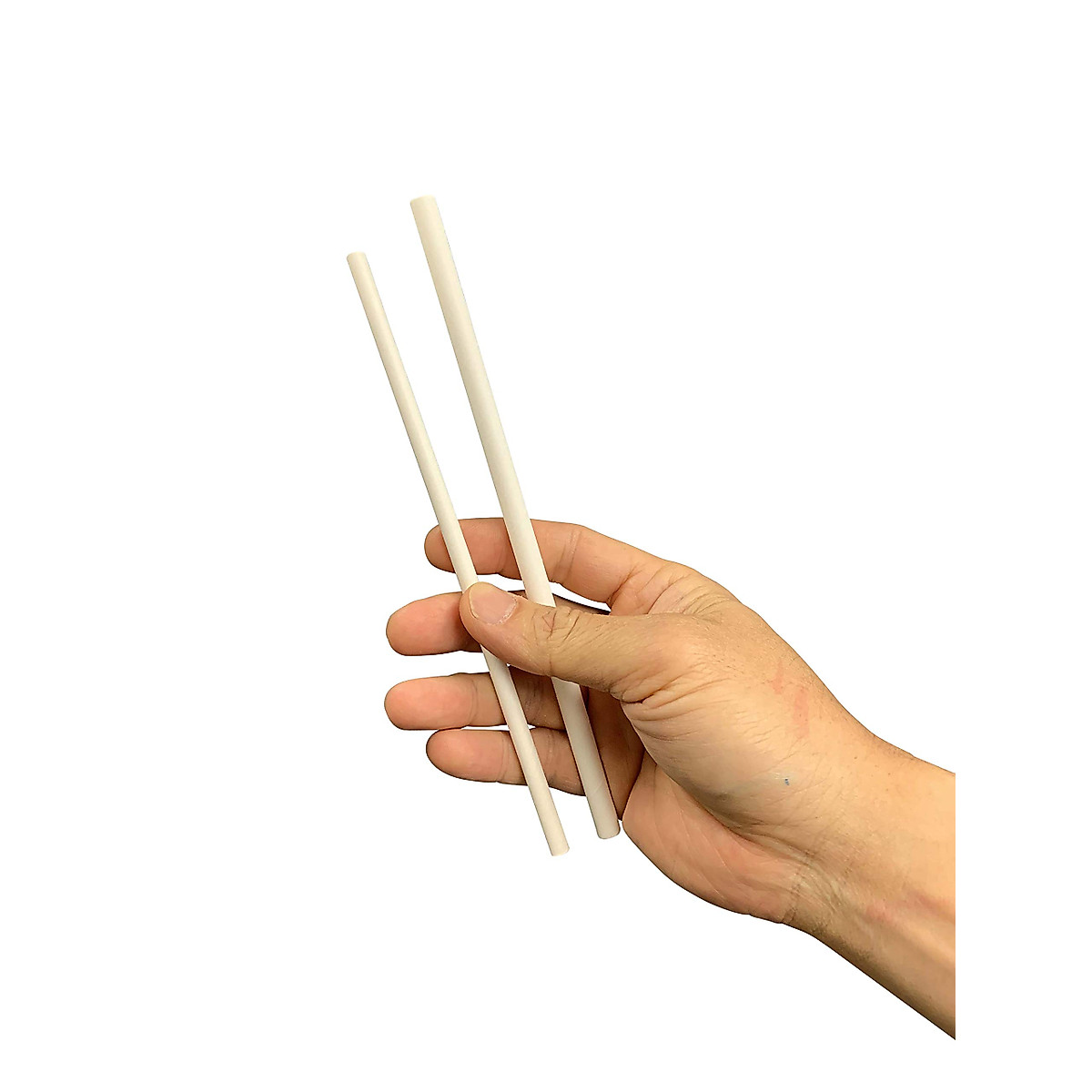 Kingseal Disposable Paper Drinking Straws, Unwrapped, WHITE, 7.75 Inch Length x 8mm Diameter, Giant" Size, White, Biodegradable, Earth Friendly, Bulk Pack - 1 Box of 350 Straws