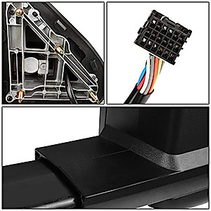 Left Side Black Power Heated Smoked LED Turn Signal Light Side Towing Mirror Compatible with Silverado Sierra K2XX 14-17