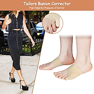 Jianlida Bunion Relief Sleeve - Toe Splint and Pinky Toe Separator for Men and Women - Toe Spacer Socks - Elastic Cushions with Silicone Pads for Comfort and Protection All-Day Wear (Size: L)