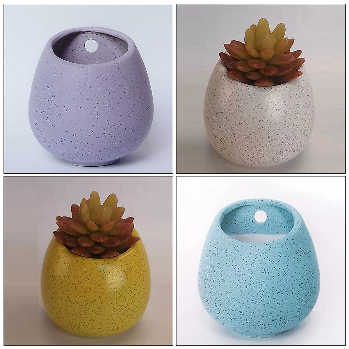 Outdoor Decor Ceramic Flower Pot 2pcs Practical Flowerpot Simple Succulent Storage Pot Home Plant Container Air Plants