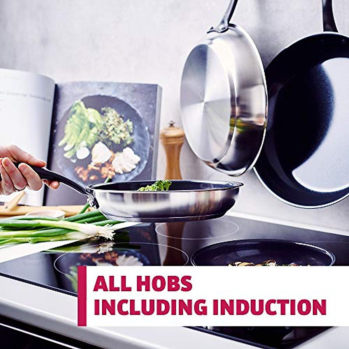 Kitchen Stories by GreenPan Healthy Ceramic Nonstick Stainless Steel Frying Pan, 8"