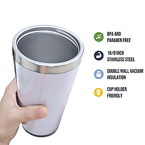 CUAJH Cute Hedgehog Heart Travel Coffee Mug for Women Men Thermal Tumbler with Wrap, Lid and Stainless Steel Interior 14 OZ