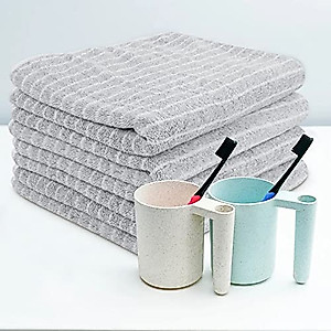 KinHwa Microfibre Hand Towels for Bathroom 4 Pack 30inch x 16inch Ultra Soft Lightweight Face Towels Super Absorbent Bath Towels Ideal for Hair Spa Sports and Travel Light-Gray