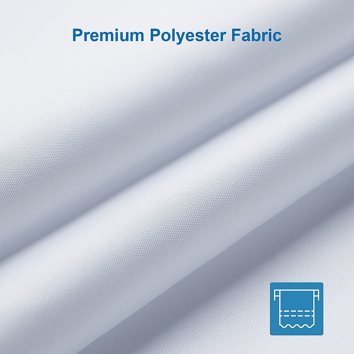 Amazer White Shower Curtain Liner Washable, 72 x 72 Inches, Fabric Shower Liner with 2 Bottom Stones, Waterproof 2-in-1 Shower Curtain and Liner, 12 Grommet Holes, Hotel Quality, White