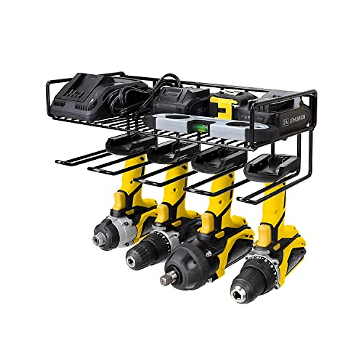 WellMall Tool Storage Organizer Holder - Wall Mount Style for Power Tool Drill as Heavy Duty Tool Shelf & Tool Rack with Compact Design, Great as Tool Box Organizers and Storage