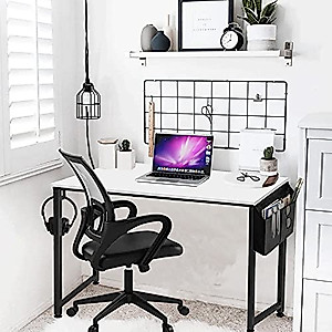 DLisiting Small Computer Desk for Bedroom White Modern Writing Table for Small Spaces Kids Teens Student Study Work PC Desk 31 Inch