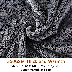 SOFTCARE Soft King Size Summer Blanket All Season 350GSM Thicken Warm Fuzzy Microplush Lightweight Thermal Fleece Blankets for California King/Cal King Oversized Bed Sofa Dark Grey 90"*108"