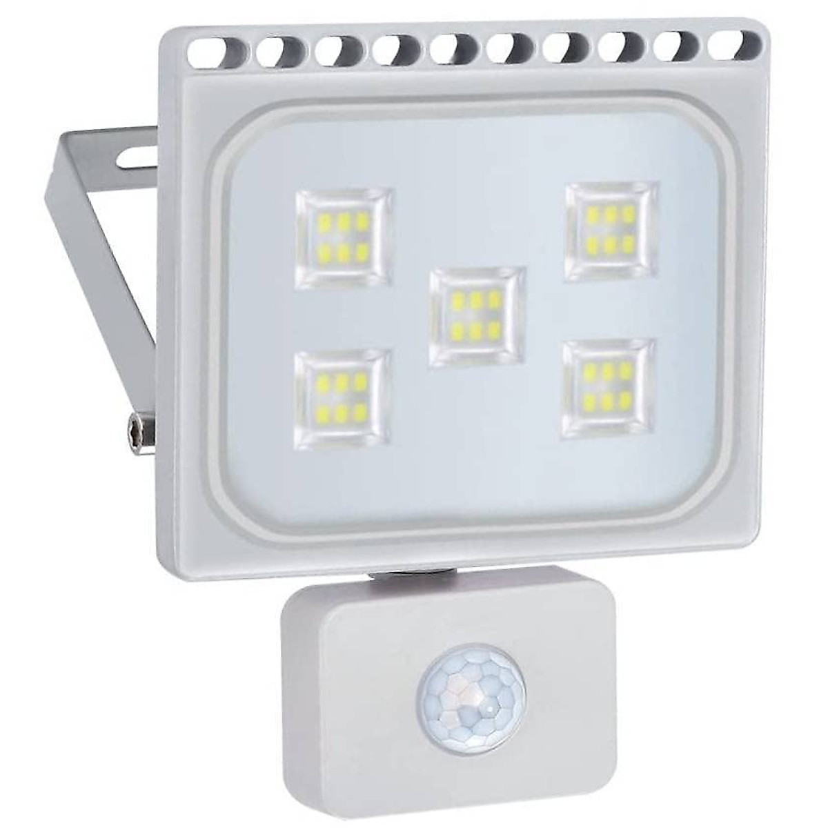 Houssem 30W LED Flood Light with PIR Security Lighting Outside Spotlight Led Search Lamp 110V Floodlights for Outdoor Garden Street Square Cool White[Energy Class A+]