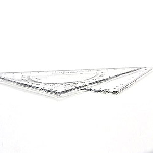 Pack of 2 Transparent Triangle Plastic Ruler Scale Set Square:30/60 Degree & 45/90 Degree Angle Acrylic Architectural Drawing Drafting Tool School Classroom Kids Triangular Rulers