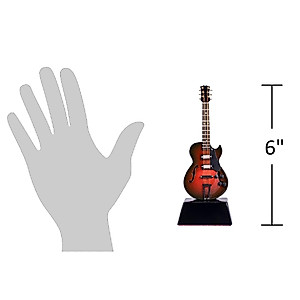 Broadway Gift Electric Guitar Music Instrument Miniature Replica on Stand - Size 6 in.