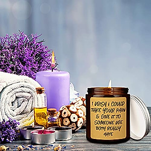 HUTYRT Lavender Scented Candles - Get Well Soon Gifts for Women - After Surgery Gifts for Women - Feel Better, Grieving, Condolences, Divorce, Sorry for Your Loss, Cancer Gifts for Women, Her, Friends