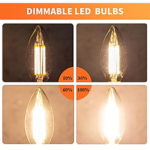 ALAMPEVER Chandelier Light Bulbs, 60W Equivalent Candelabra Bulb, E12 LED Bulb 2700K Soft White, 450LM, Candle Light Bulbs 6 Pack