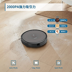 UONI S1 Robot Vacuum Cleaner, Works with Alexa, Quiet, Super-Thin, 2000Pa Strong Suction, Wi-Fi Connected, Self Charging Robotic Vacuum Cleaner, Ideal for Pet Hair, Hard Floors and Carpets(Black)