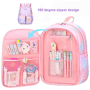 Youngsing Girls Backpack,Backpacks for Girls,Kids Backpack with Compartments Elementary School Bag For Girls School Backpack(Purple)