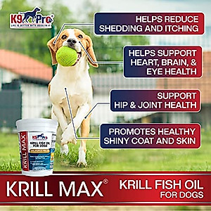 Krill Oil for Dogs Omega Bites - Fish Oil for Dogs - Dog Shedding Supplement - Deshedding Vitamins Anti Itch Omega Chews Krill Oil Dog Chews Antioxidant for Shed Control Omega 3 6 9 for Dogs