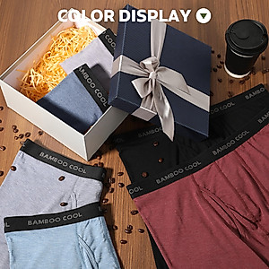 BAMBOO COOL Men's Ultra Breathable Underwear,No Riding Up Boxer Briefs with ComfortFlexible Waistband,Multipack