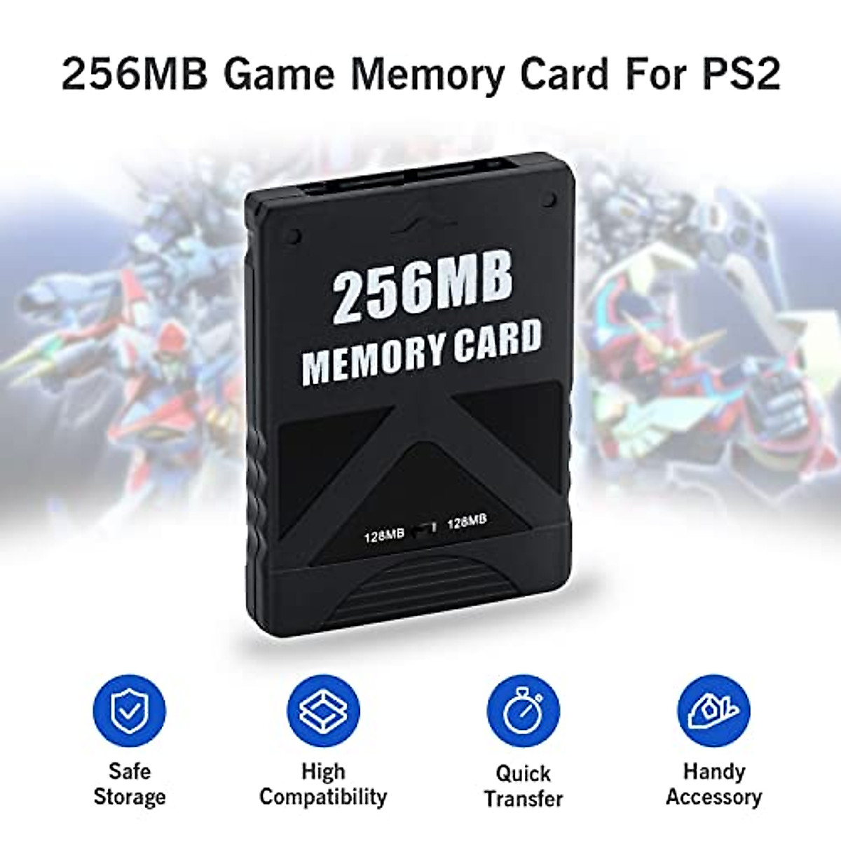 Mcbazel 256MB High Speed Game Memory Card for Playstation 2 - Black (1 Pack)