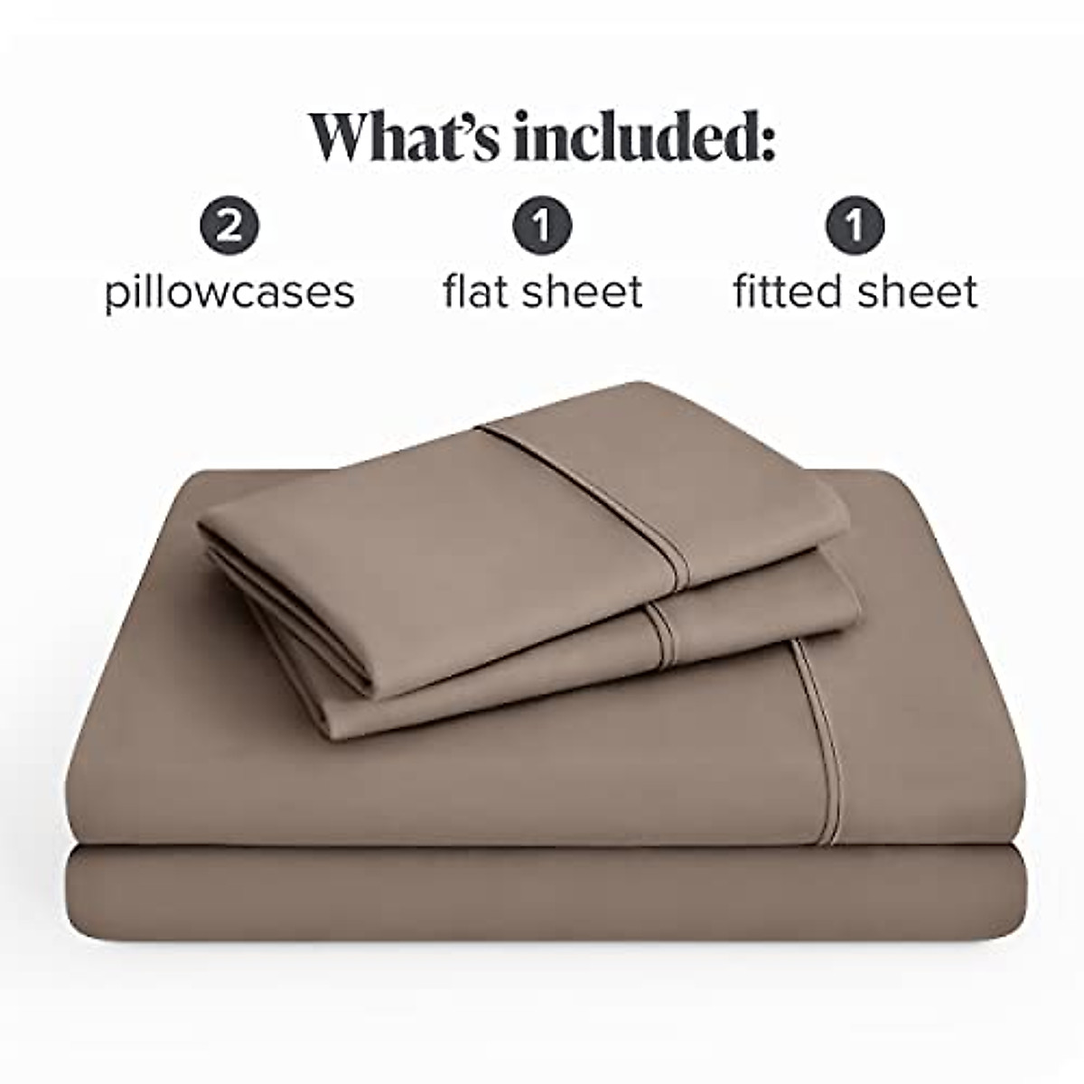 Bare Home Queen Sheet Set - Luxury 1800 Ultra-Soft Microfiber Queen Bed Sheets - Double Brushed - Deep Pockets - Easy Fit - 4 Piece Set - Bedding Sheets & Pillowcases (Queen, Taupe)