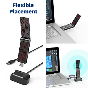WAVLINK AX1800 WiFi 6 USB Adapter for PC, Dual Band Wireless USB Network Adapter for Desktop Laptop, 5GHz & 2.4GHz, MU-MIMO, 802.11ax, Supports Windows 11/10/7