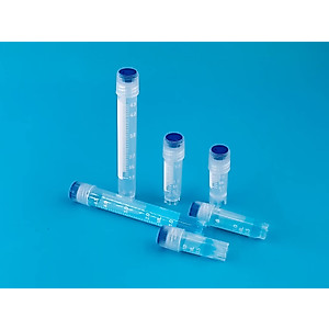 LUERFLEX 5ML External Thread Self-Standing Cryogenic Vials with Silicone Washer Seal,EO Sterile, Pack of 100