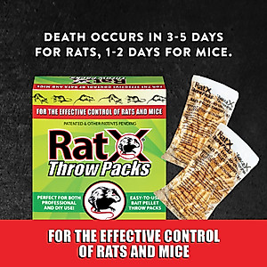 RatX Throw Packs- for All Species of Rats and Mice Safe Around Pets
