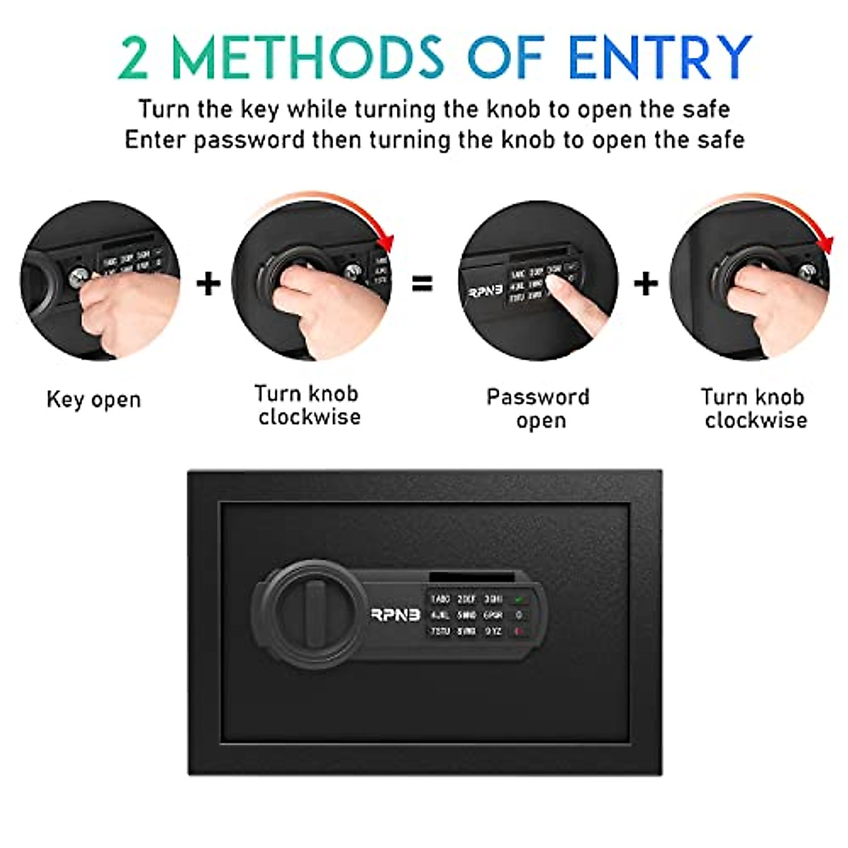 RPNB Deluxe Safe and Lock Box,Money Box,Digital Keypad Safe Box,Steel Alloy Drop Safe, Keypad Lock,Perfect for Home Office Hotel Business Jewelry Gun Cash Use Storage