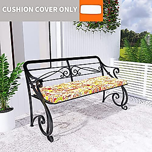 ROFIELTY Bench Cushion Covers,for Indoor/Outdoor Bench Cushion Covers,Window Cushion Covers can be Replaced (45×18×3inch,Idyllic)
