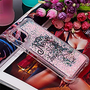 Asdsinfor Huawei P40 Lite Case Fashion Shiny Transparent Soft TPU Creative Cartoon Cute Quicksand with Shiny Flowing Liquid Cover for Huawei P40 Lite Never Stop YB-LS