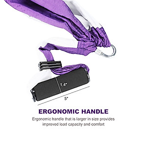ZELUS Aerial Yoga Swing Sling Strong Yoga Hammock Kit Set Trapeze Inversion Equipment Include 2 Extensions Straps and Ceiling Mounting Kit(Purple)