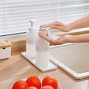 UUJOLY Foaming Soap Dispenser, 17 OZ Refillable Plastic Soap Pump Bottle for Liquid Soap, Shampoo, Body Wash, 2 Pcs, Clear